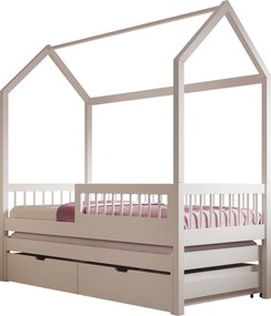 ADRK Furniture Postel Domek Artes II s matrací CH-ART-II-W-200-M
