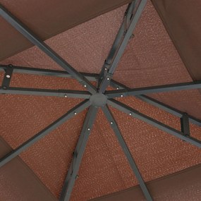 Zahradní altán Outsunny s moskytiérou a bočními panely, party stan s dvojitou střechou, zahradní gazebo 2,97x2,97m