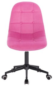 LuxuryForm Židle SAMSON VELUR na černé podstavě s kolečky - růžová