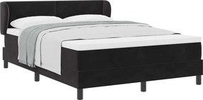 Postel s boxspringem s čelo Černá 160 x 200 cm samet 3340396