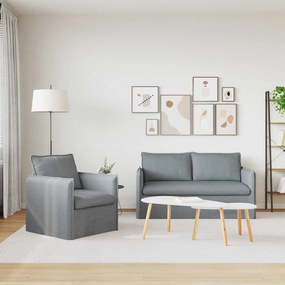 Set pohovek 2 ks Světle šedá Textil 3407567