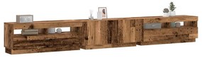 TV stolek s LED old wood 300x35x40 cm kompozitní dřevo 3329169
