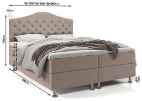 SFAB Kontinentální čalouněná postel MARS (90x200 cm) Látka Velutto: Velutto 08 - Hořčicová