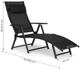 Skládací lehátko SIMPLY MultiGarden černé
