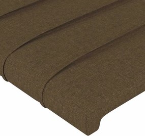 Čelo postele s LED tmavě hnědé 80 x 5 x 78/88 cm textil 3121729