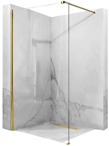 Rea AERO, sprchová zástěna WALK IN 110 x 195 cm, čiré sklo - zlatý profil, REA-K8441