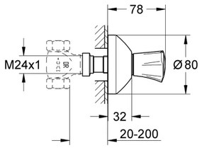 GROHE 19806001 - Vrchní díl podomítkového ventilu COSTA L 20-200 mm lesklý chrom