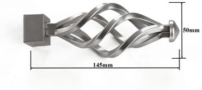 GARNÝŽE-HEBR Garnýž Azur matná stříbrná jednoduchá 360 cm
