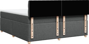 Box spring postel s matrací tmavě šedá 200x200 cm textil 3286795