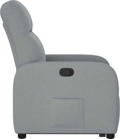 Zvedací polohovací křeslo světle šedé textil 3302972