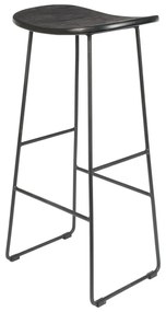 Černá barová stolička z teakového dřeva (výška sedáku 76 cm) Tangle – White Label