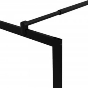 Zástěna do průchozí sprchy s policí černá 80x195 cm ESG/hliník 3185448