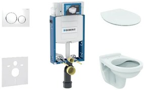 Geberit Kombifix - Set předstěnové instalace, klozet Alpha se sedátkem, tlačítko Sigma20, bílá/chrom 110.302.00.5 ND4