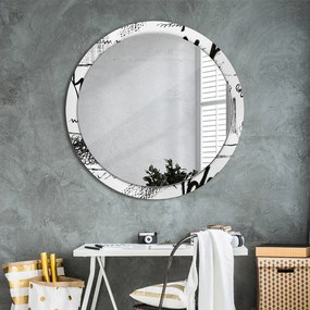 Kulaté dekorativní zrcadlo Graffiti vzor fi 100 cm