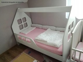 Dětská domečková postel KIDHOUSE se šuplíkem - sonoma - pravá - 160x80 cm