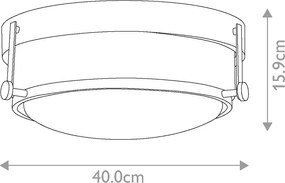 Stropní světlo Elstead HARPER F HB CS 3xE27 stará mosaz 40 cm