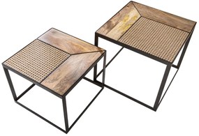 Moebel Living Set dvou mangových konferenčních stolků Lot 50/44 cm