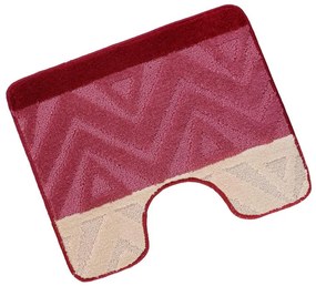 Koupelnová předložka BANY 60x50 cm - s výkrojem Chevron burgundy