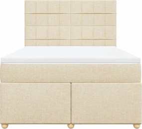 Box spring postel s matrací krémová 160x200 cm textil 3291336