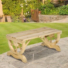 Zahradní lavice Outsunny dřevo odolné proti povětrnostním vlivům 98 x 50 x 39,5 cm rustikální lavice pro zahradní nábytek v přírodní barvě | Aosom.de