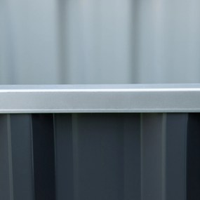Outsunny DIY ocelový vyvýšený zahradní záhon ve tvaru T se štíty na rostliny a rukavicemi, tmavě šedý pro snadné zahradničení