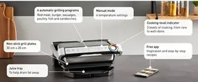 Tefal GC718D10 OptiGrill+ černá / Elektrický gril / 2000 W / pro 4 oso