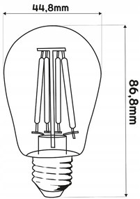 BERGE LED žárovka E27 3W s teplým vláknem 2700K na girlandy