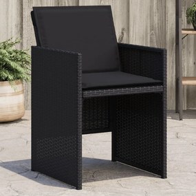 Zahradní židle s poduškami 4 ks černé polyratan,  4007436