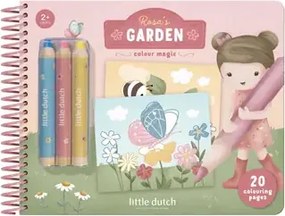 Little Dutch Omalovánky s pastelkami Zahrada Rosa / od 2 let
