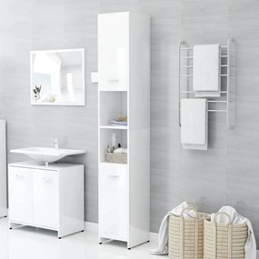 vidaXL Koupelnová skříňka 30 x 30 x 183,5 cm dřevotříska [802604] Barva: bílá s vysokým leskem