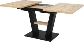 Aosom Rozkládací jídelní stůl s V-tvarovanými nohami, MDF a kov, 118-157 x 70 x 75 cm, přírodní barva