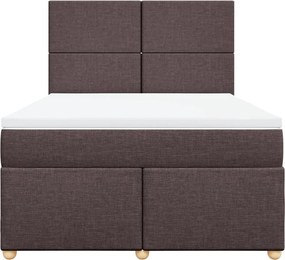 Box spring postel s matrací tmavě hnědá 140x190 cm textil 3293571