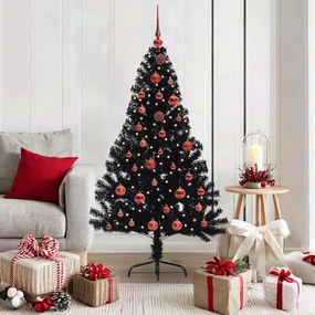 Umělý osvětlený vánoční stromeček Černá 150 cm PVC 3397128