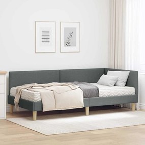Rohový rám postele s matrací Jiný s čelo 2 ks Šedá textil 3393726