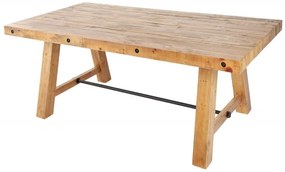 Hnědý dřevěný jídelní stůl Finca 200 cm