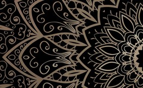 Obraz Mandala bronzová + háčky a hřebíčky ZDARMA Velikost (šířka x výška): 125x50 cm