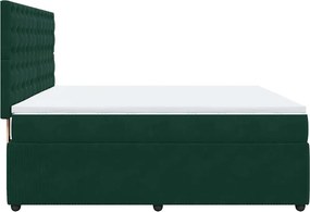 Box spring postel s matrací tmavě zelená 180x200 cm samet 3292421