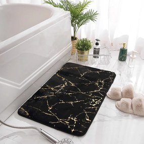 Protiskluzová koupelnová předložka s mramorovým vzorem Barevná varianta: mramorová černá, Rozměry: 50x80 cm