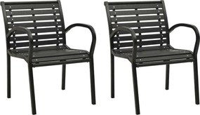 vidaXL Zahradní židle 2 ks ocel a WPC [312034] Barva: Černá a hnědá