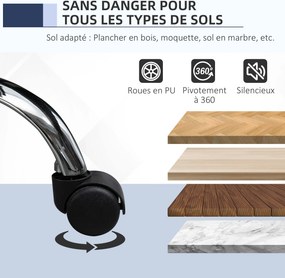 Vinsetto HOMCOM Manažerská ergonomická kancelářská židle s látkovým potahem, výškově nastavitelná, tmavě šedá