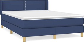 Box spring postel s matrací modrá 140x190 cm textil 3130191
