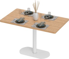 HOMCOM obdélníkový jídelní stůl pro 6 osob, 120 x 70 x 75 cm, kuchyňský stůl s podstavcem a tlustou deskou, dub bílý