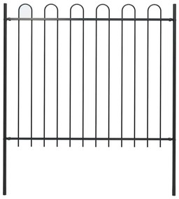 Zahradní plot BOXTEL s obloukem nahoře ocelový 170 x 150 cm černý 144932