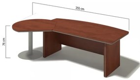 Stůl Manager LUX, levý, 255 x 155 cm / Wenge