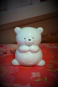 Prodomax Soška dekorační medvídek 11 cm bílý