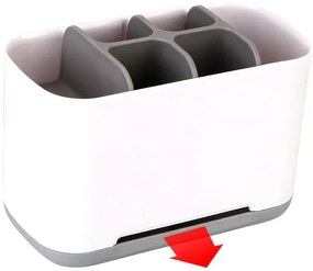 Robustní Koupelnový Organizér na Zubní Kartáčky, Matný Plast, 17.5x9x13 cm