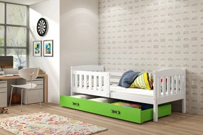 BMS Group Dětská postel s úložným prostorem KUBUS bílá Velikost postele: 190x80 cm, Barva šuplíku: Zelená