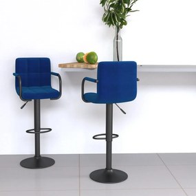 Barové židle 2 ks modré textil 334639