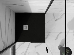Mexen Stone+, čtvercová vanička z minerálního kompozitu 100 x 100 cm, černá matná, 44701010