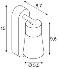 SLV 1008301 Puri 2.0 Cone, černozlaté nástěnné svítidlo 1xGU10 s vypínačem, výška 15cm